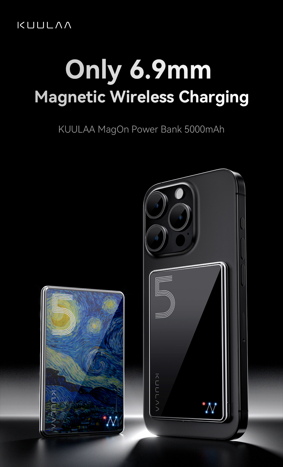 KUULAA PD20W Digital Wireless Backup Charger 5000mAh Fast Charging ...