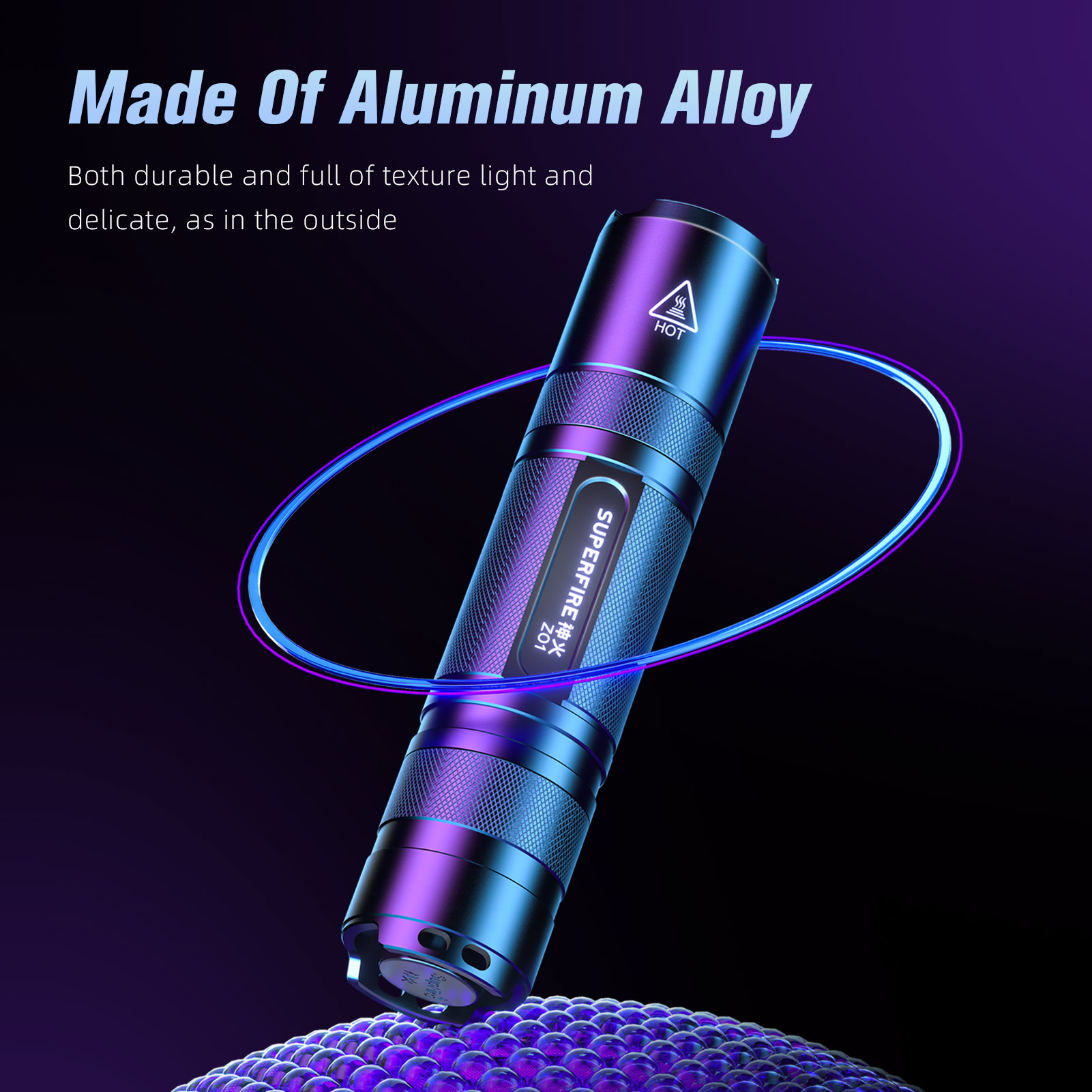 SUPERFIRE Z01 3W 365nm UV Flashlight EDC Torch Mini Lantern Ultra ...