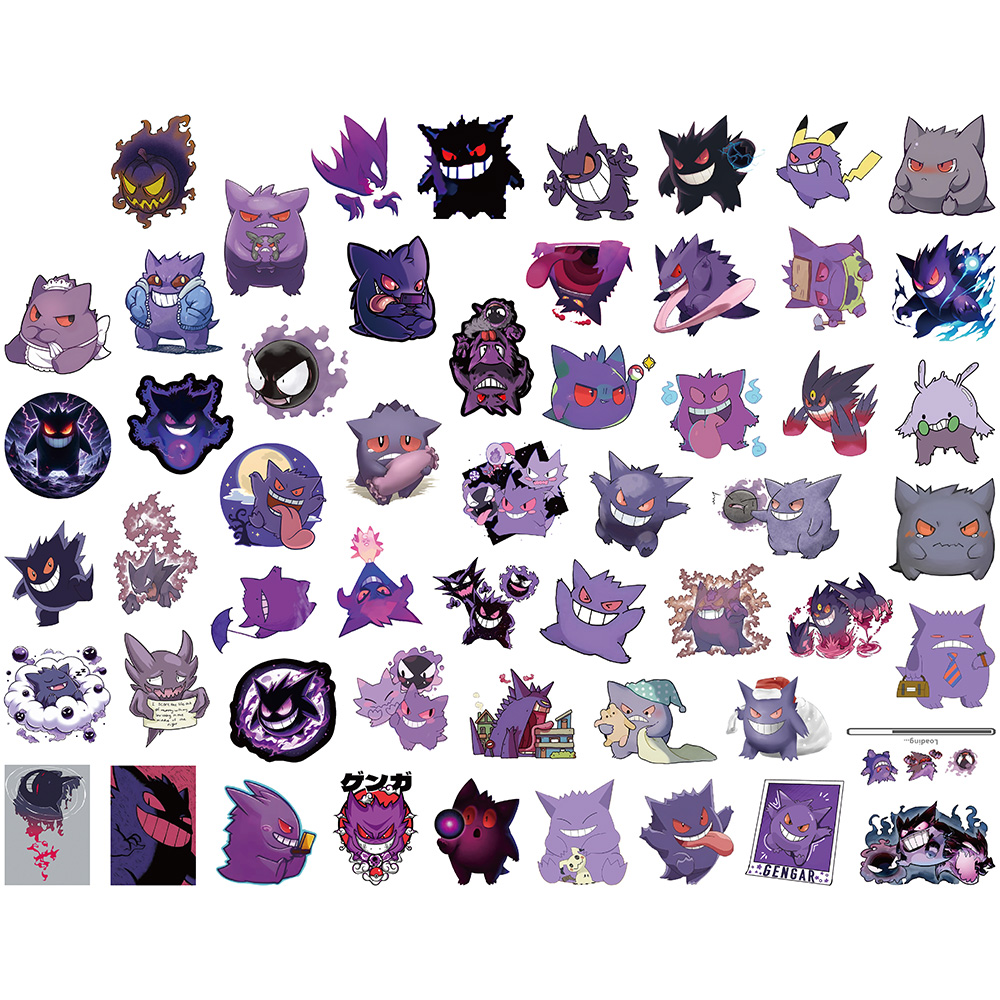[Large Sticker]50PCS Cute Pokemon Gengar Cartoon Stickers Decals DIY ...