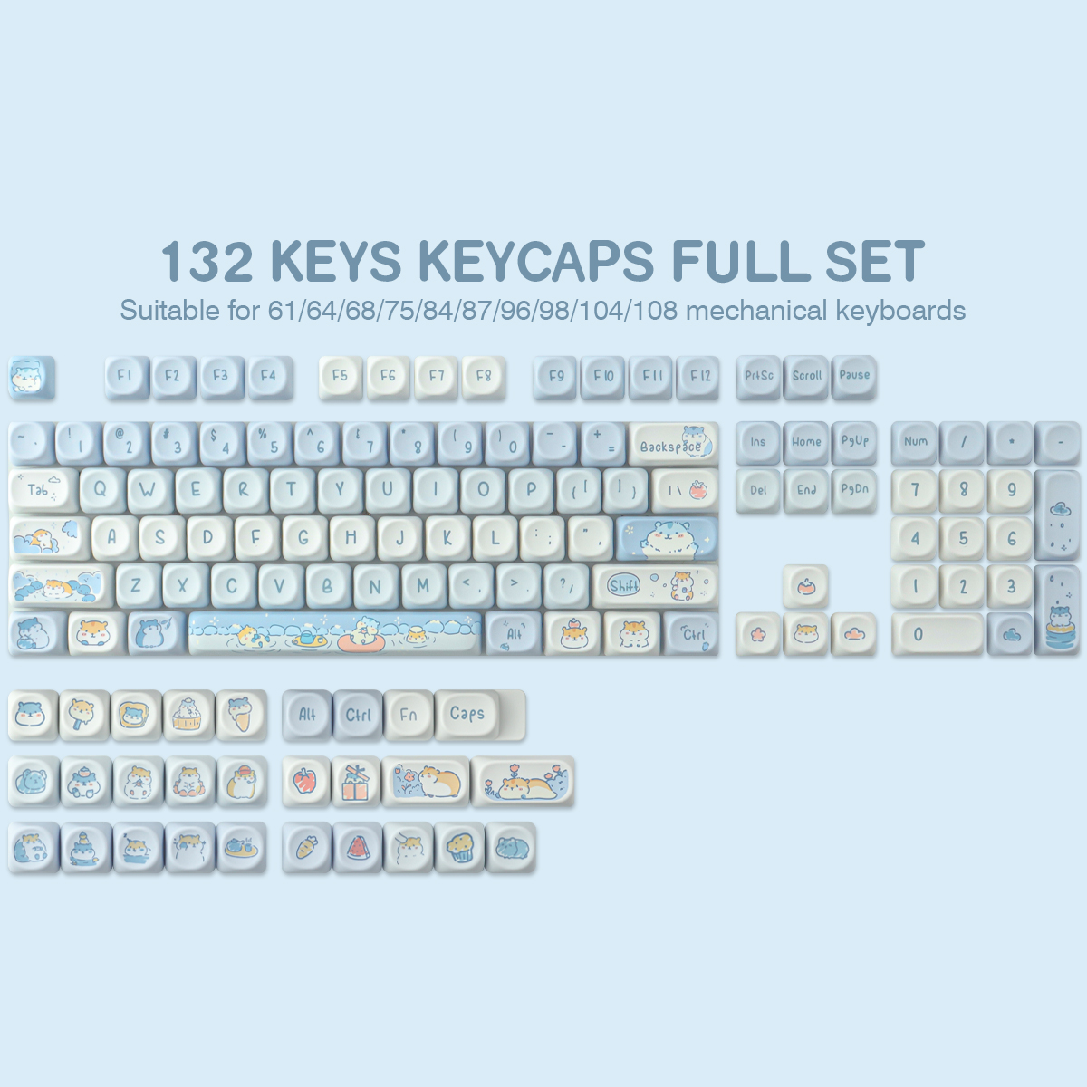 Potato Treasure keycaps 132 Keys keycaps MOA Profile DYE-SUB ...