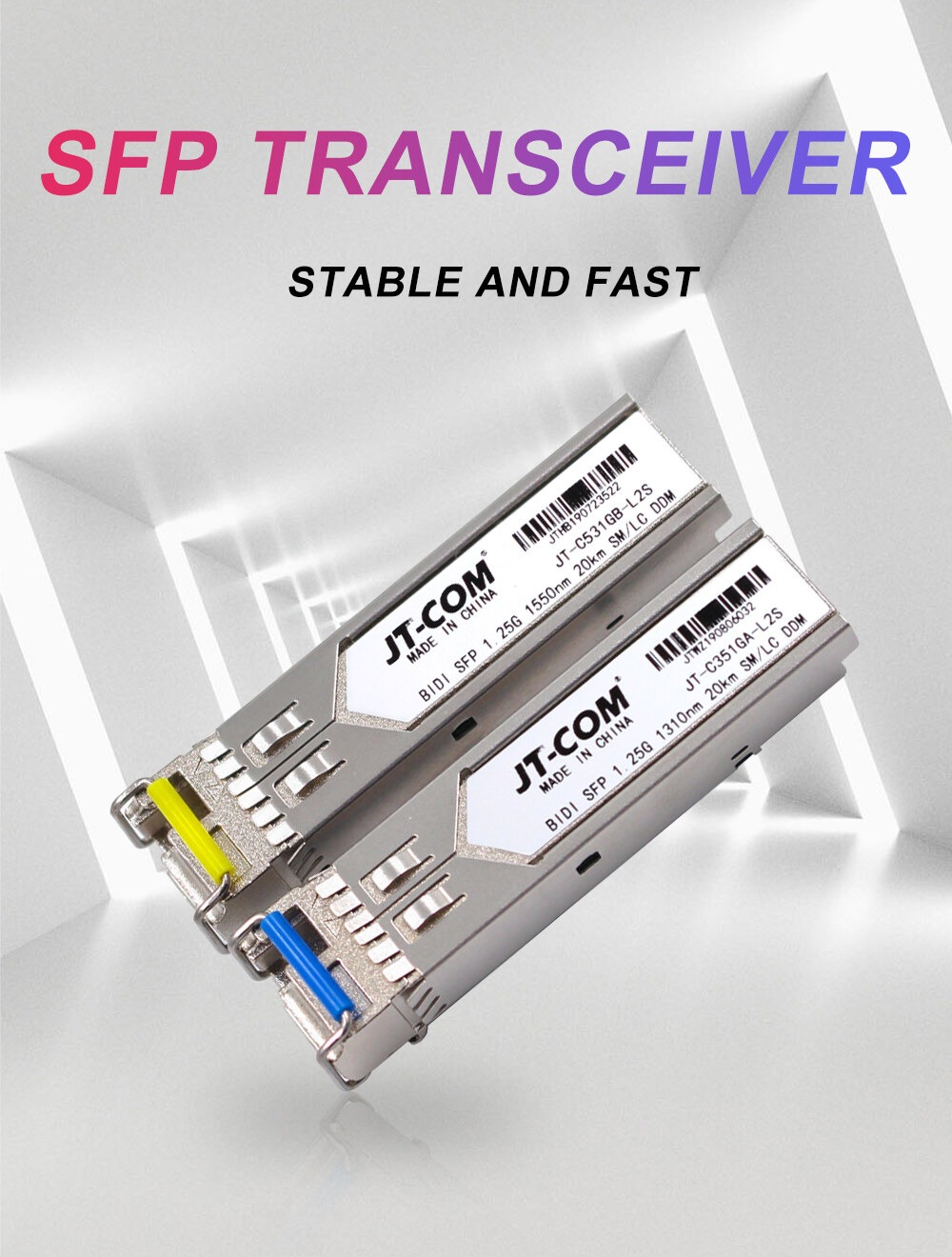 JT-COM 1 Pair 1.25G SFP Module LC 3KM/20KM/40KM/80KM/120KM BIDI ...