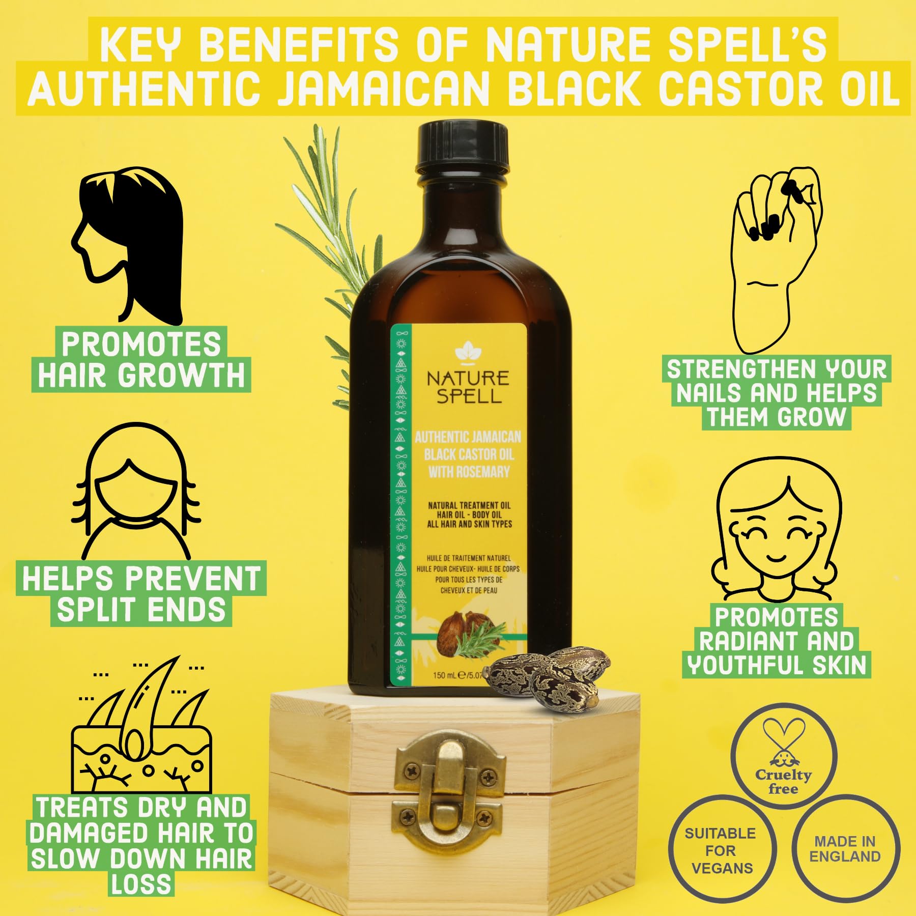 🔥8.8 SALE🔥100% UK Nature Spell Hair Grwoth Oil 150ml, Nature Spell ...