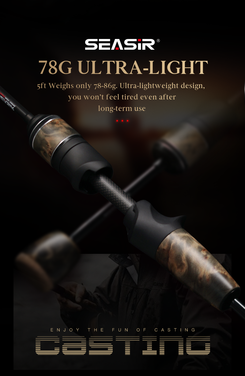 SEASIR Stream Solid Wood Fishing Rod FUJI A+O Guide Rings UL1.57M-1.98M ...