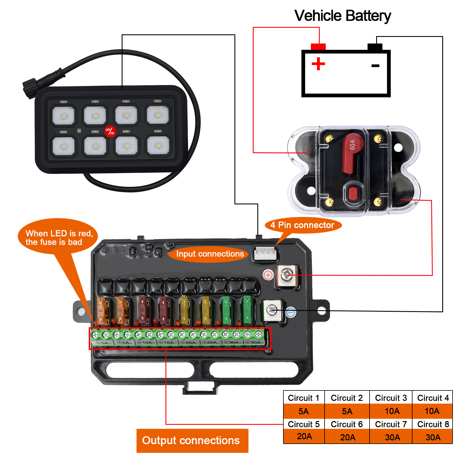 ⚡New 8-bit switch panel kit circuit control universal relay system ...