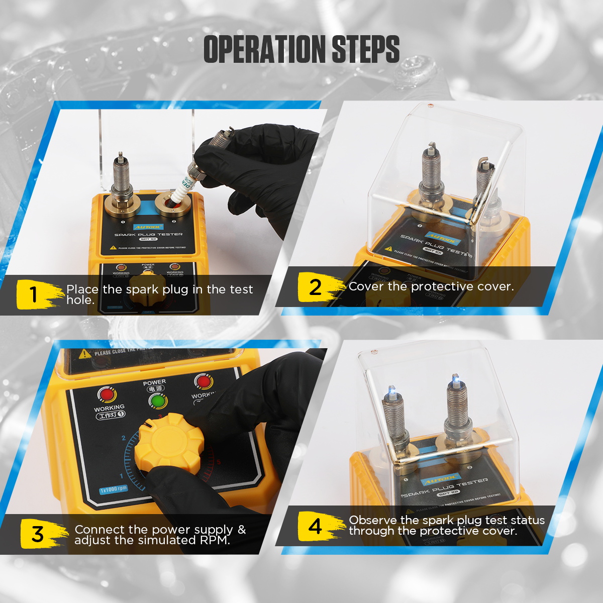 【Local Stock】AUTOOL SPT101 Car Spark Plug Tester With Auto Adjustable ...