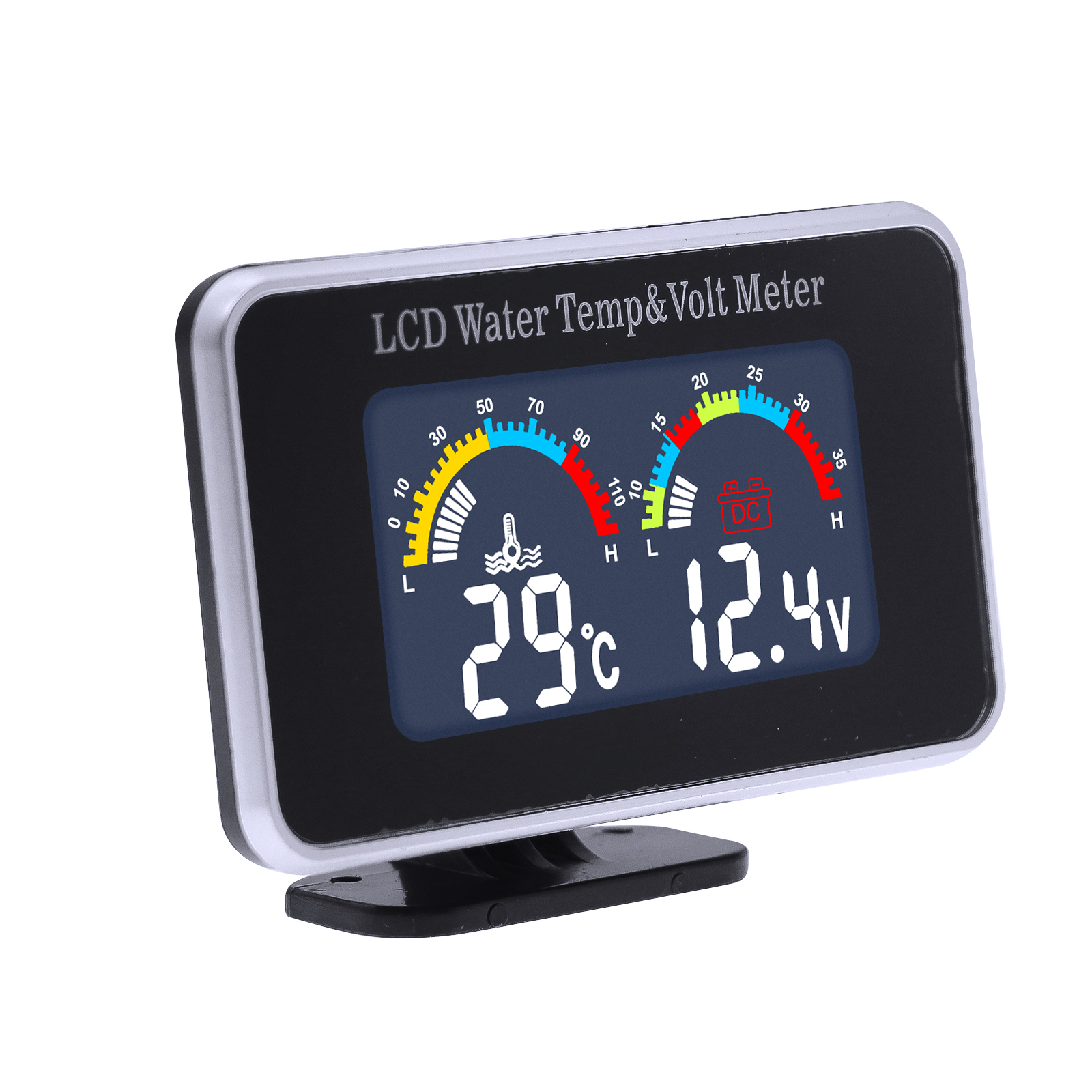 ⚡2 in 1 Digital Water Temperature & Voltmeter Meter with Waterproof LCD ...