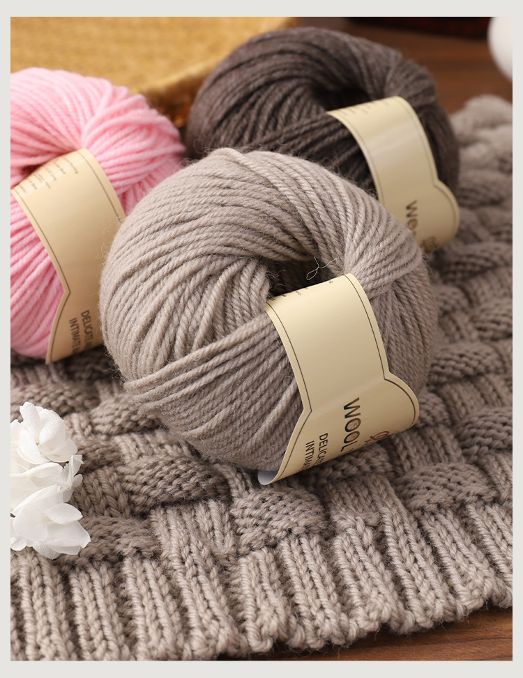 50g/roll Wool Yarn Thick Thread Wool Yarn Soft Medium DIY Hand Knitted ...