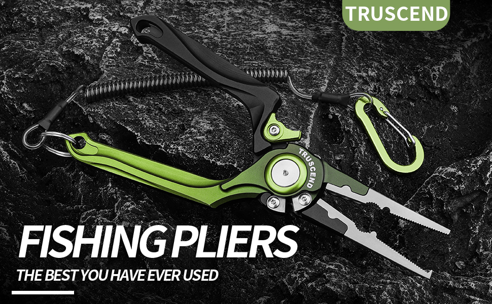 TRUSCEND Lockable Fishing Pliers with Ergonomic Handle, Saltwater ...