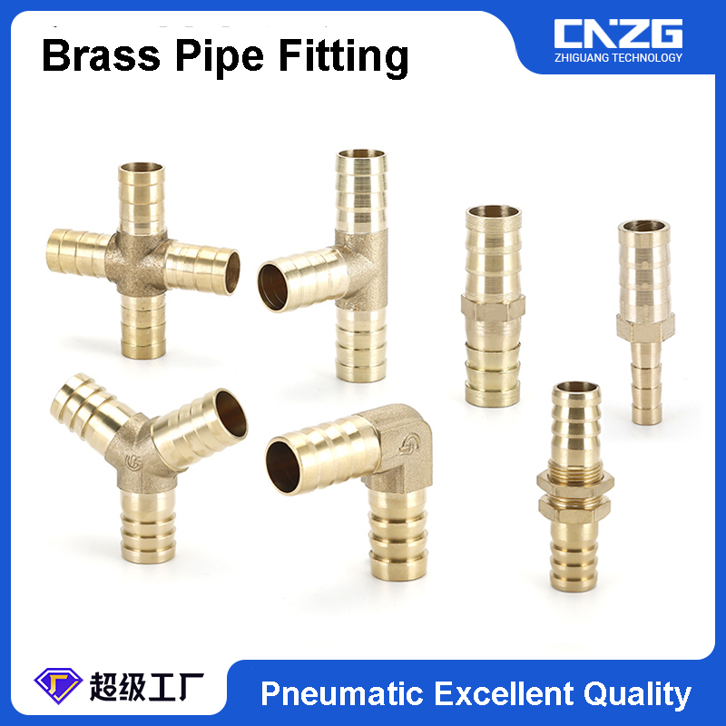 Brass Hose Barb Fitting Equal L Shape Adapter Fuel Connector 6mm 8mm ...