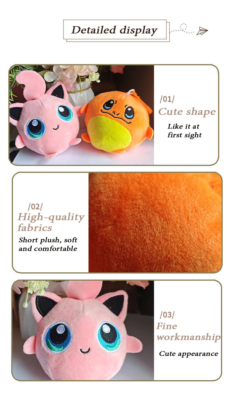 10cm Pokémon plushie keychain Pikachu Charmander Squirtle Anime Bag ...