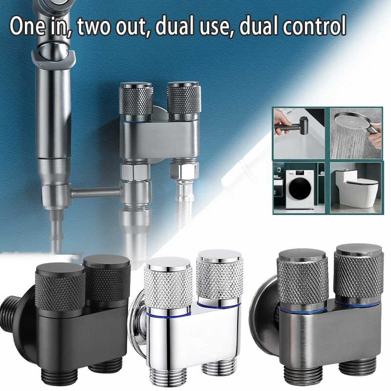 (Local Shipment) Aluminum Alloy Double Head Water Tap 2 Way One-in Two ...