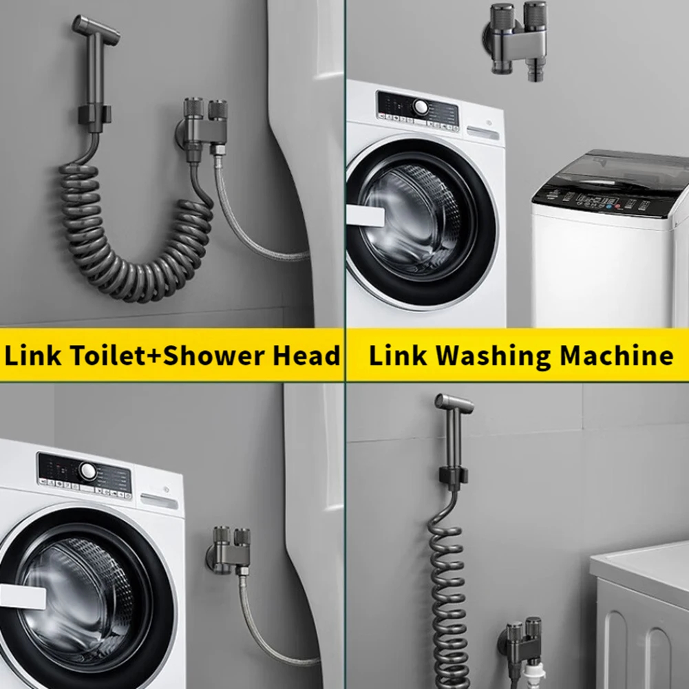 (Local Shipment) Aluminum Alloy Double Head Water Tap 2 Way One-in Two ...