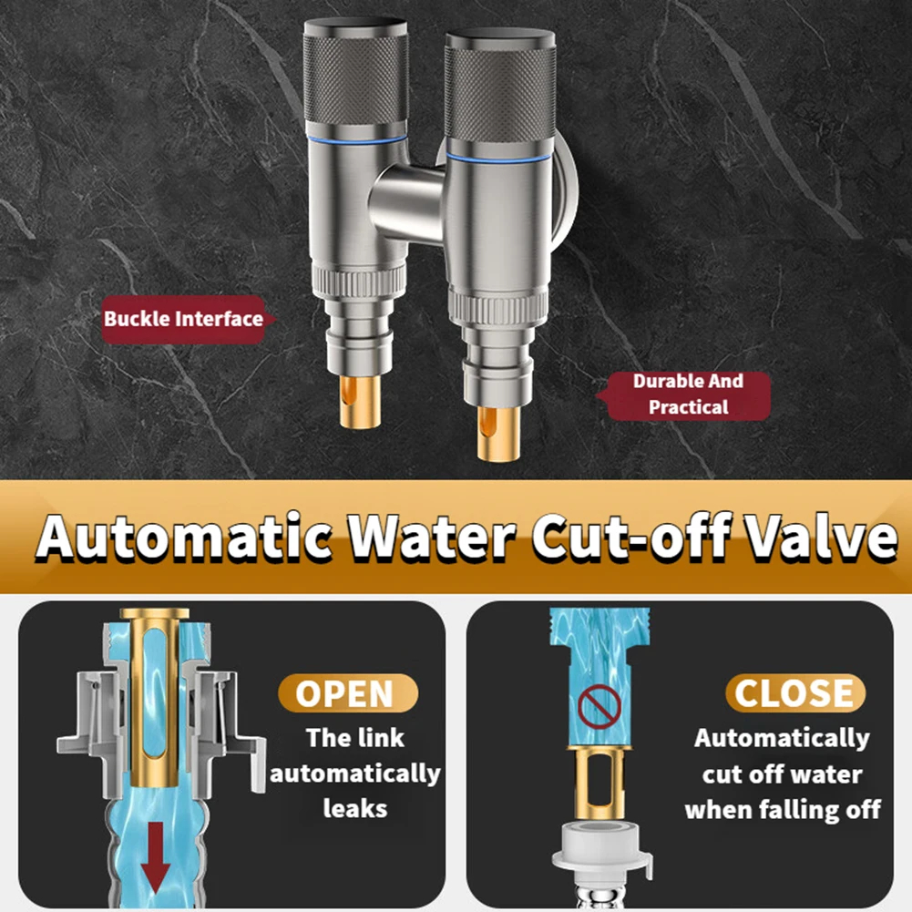 (Local Shipment) Aluminum Alloy Double Head Water Tap 2 Way One-in Two ...