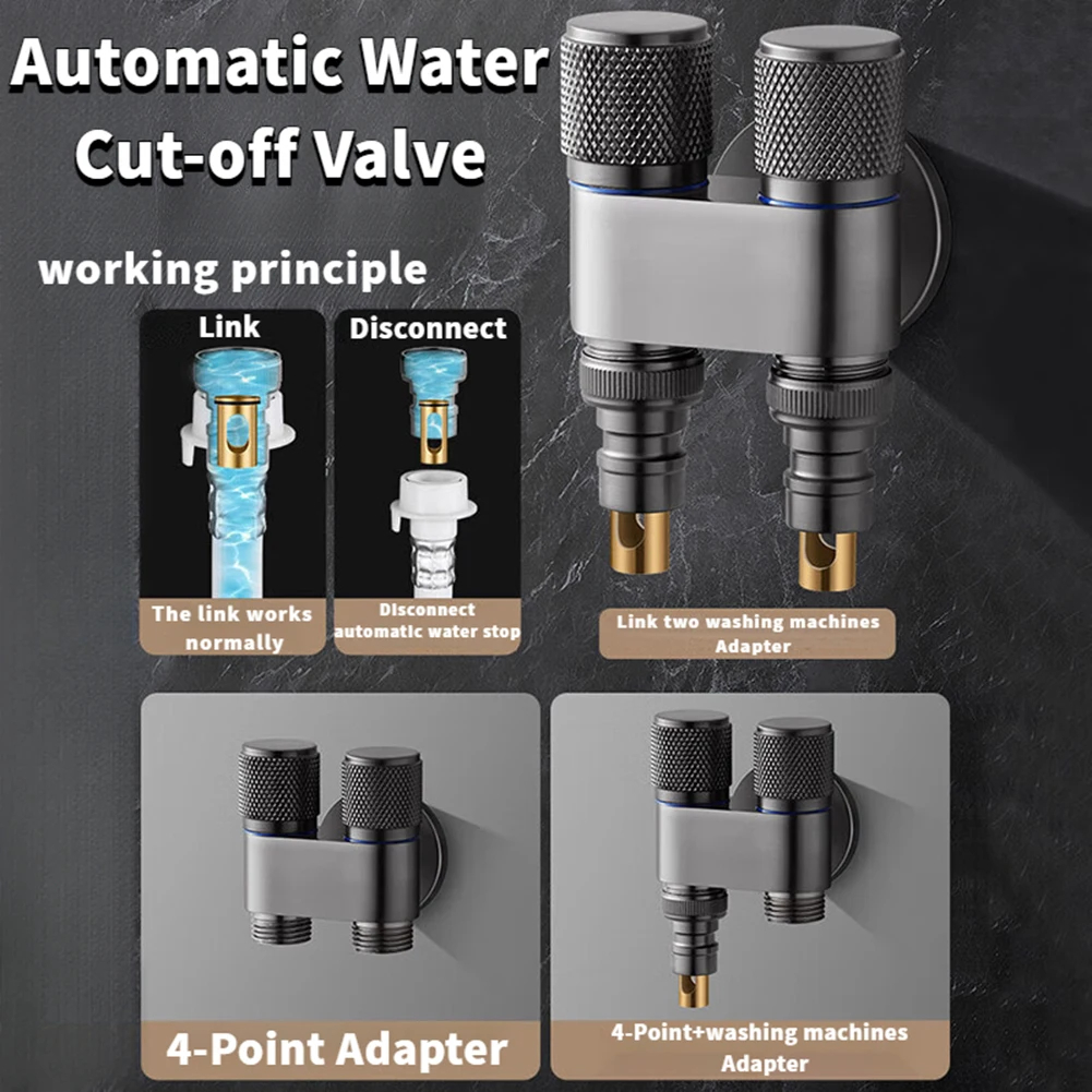 (Local Shipment) Aluminum Alloy Double Head Water Tap 2 Way One-in Two ...