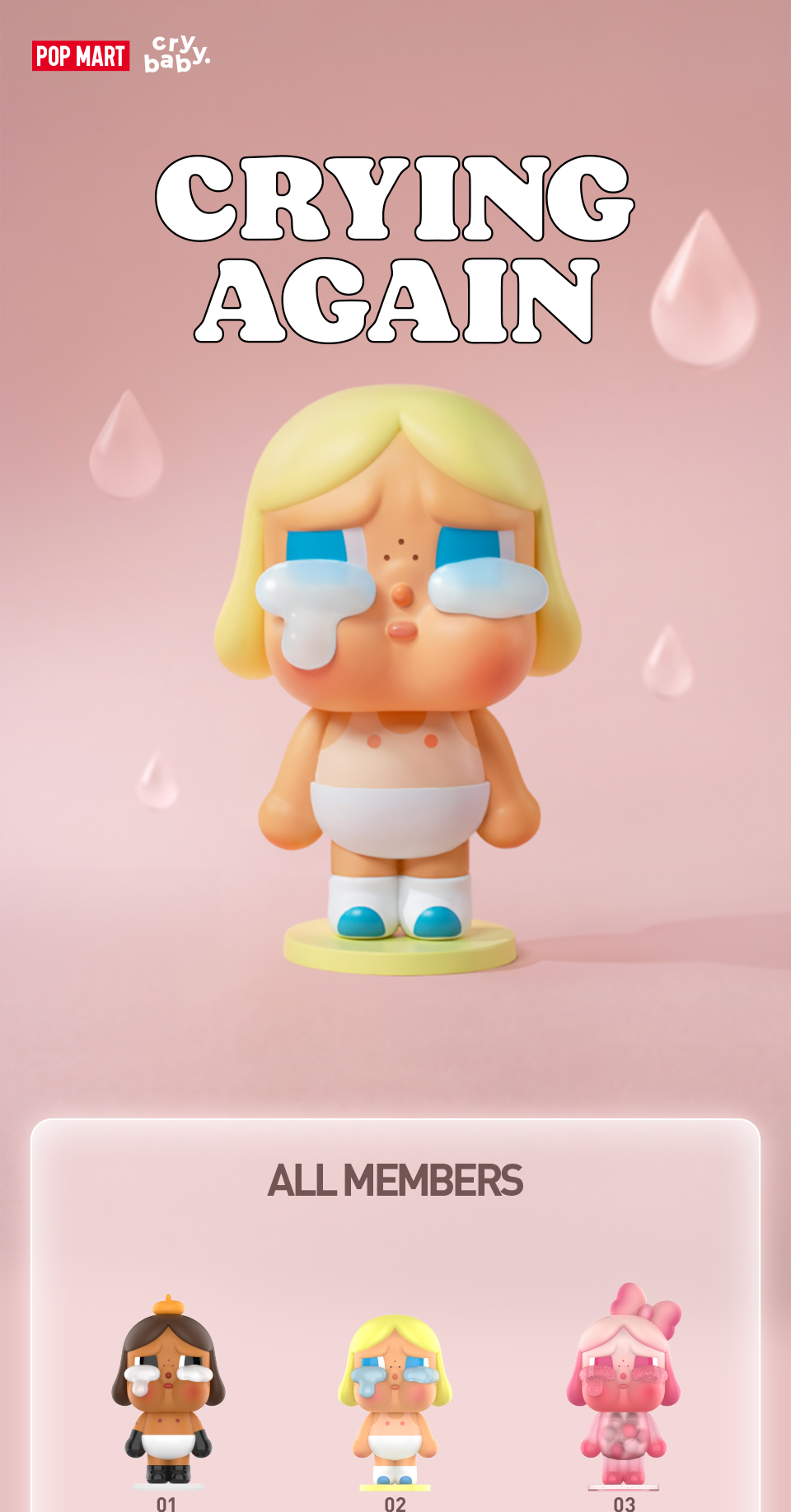 POP MART CRYBABY Crying Again Series Figures Blind Box Action Toys ...