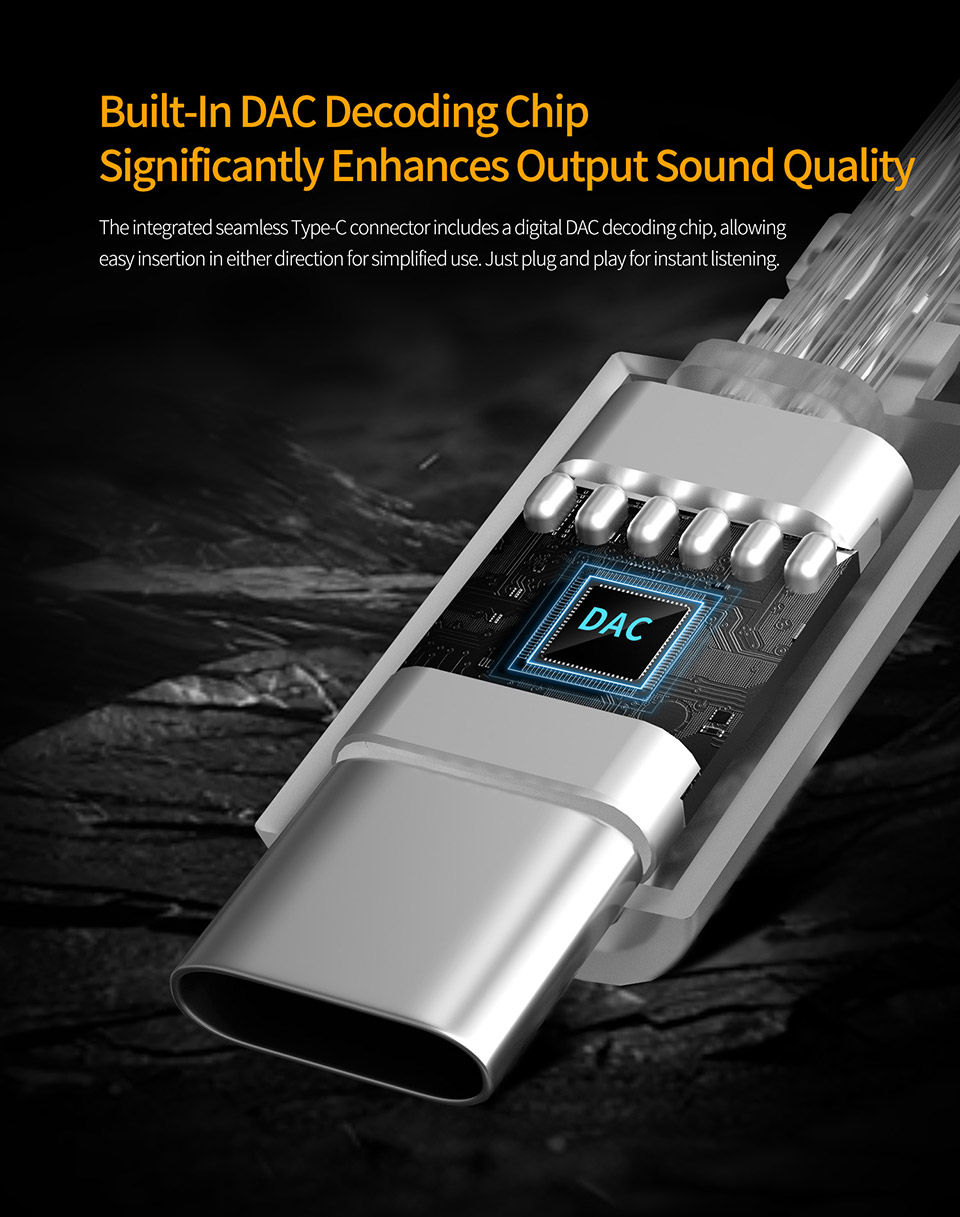 FAAEAL KZ Earbud Upgrade Cable Type-C Oxygen-Free Copper Silver-Plated ...
