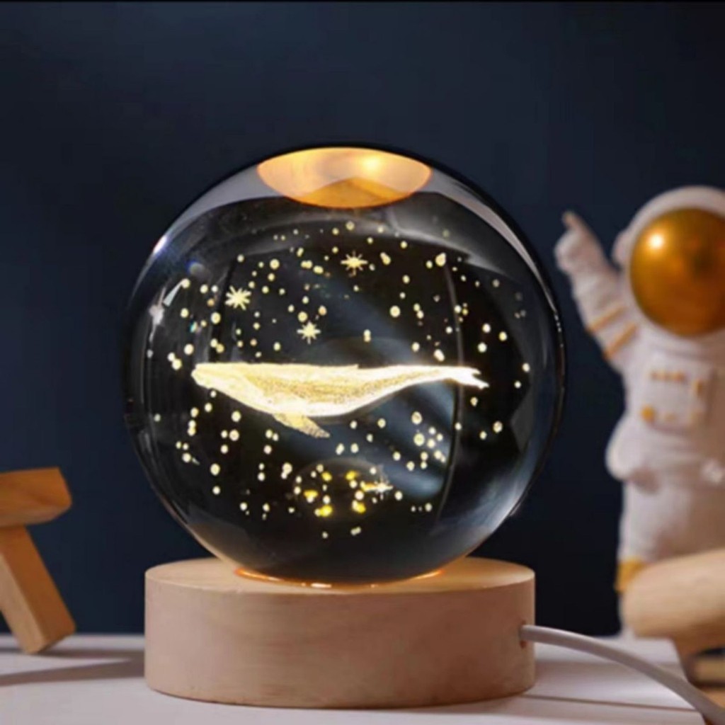 Crystal ball night light Creative starry sky carved tabletop decoration ...