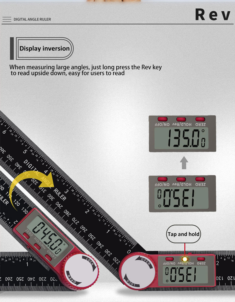 360 ° Dual Function Professional Digital Angle Gauge High Precision ...