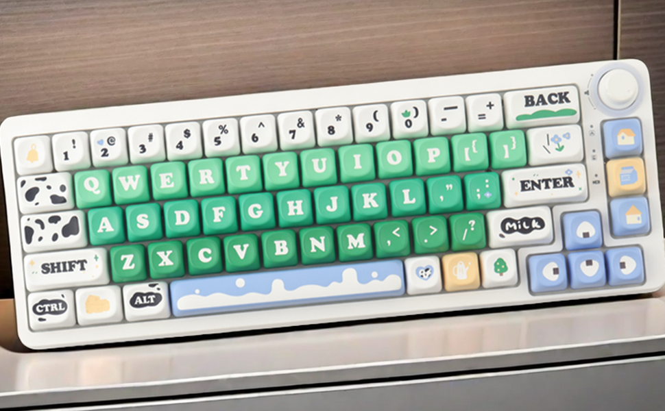 Cow Pasture keycaps 126 Keys keycaps MOA Profile DYE-SUB Personalized ...