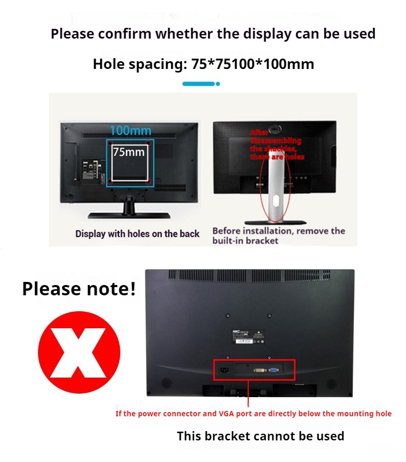 HIGH QUALITY Monitor Universal Mount Stand for 15-24 inch Adjustable ...