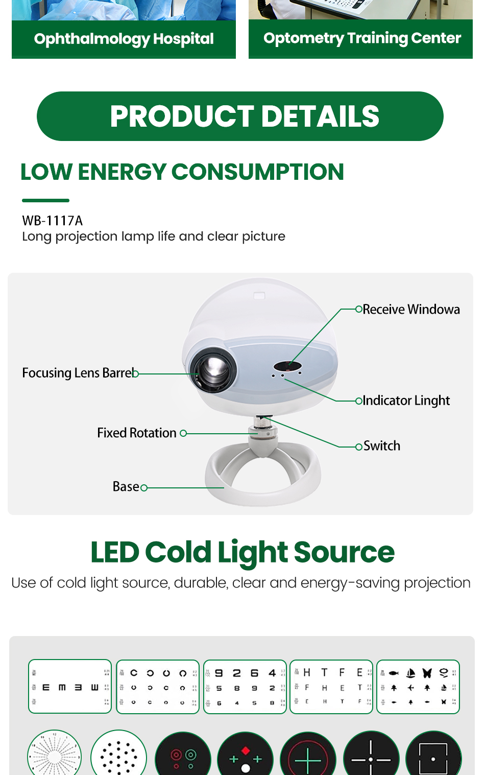 Ophthalmic Optometry Equipment Eye Examination Auto Vision Chart ...