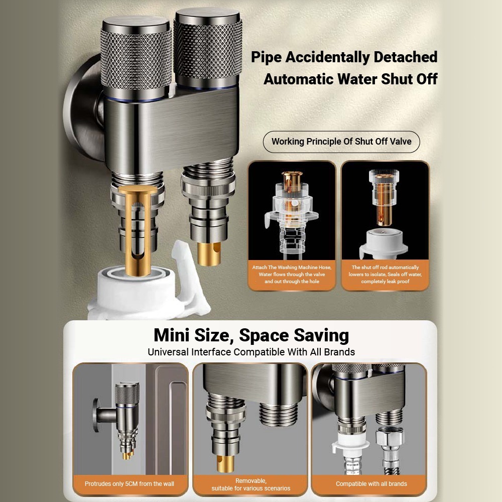 (Local Shipment) Aluminum Alloy Double Head Water Tap 2 Way One-in Two ...