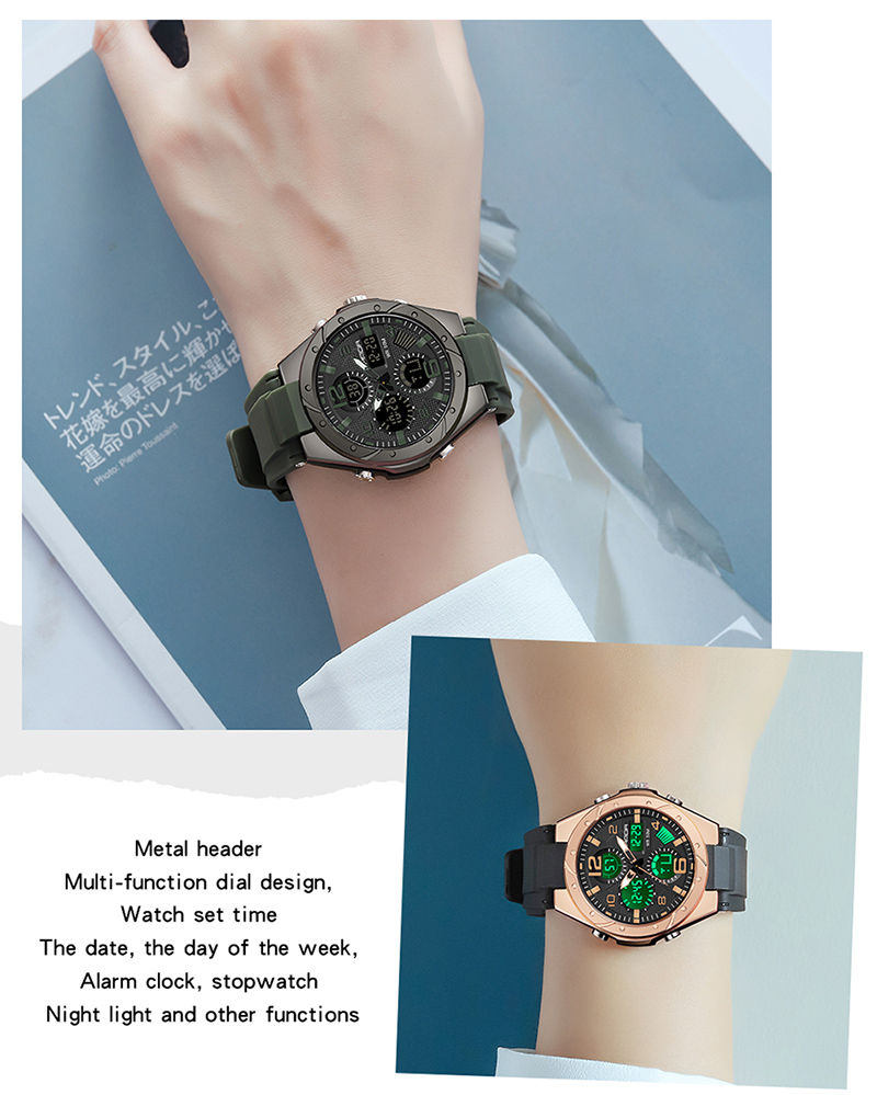 SANDA Waterproof Military Quartz LED Multi-Function Women Watch 6062 ...