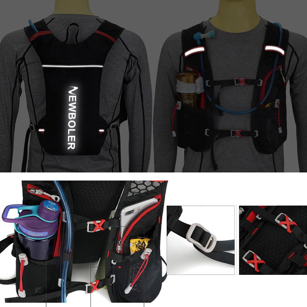 Newboler Bike Hydration Bag Lightweight Running Vest with 2L Water ...