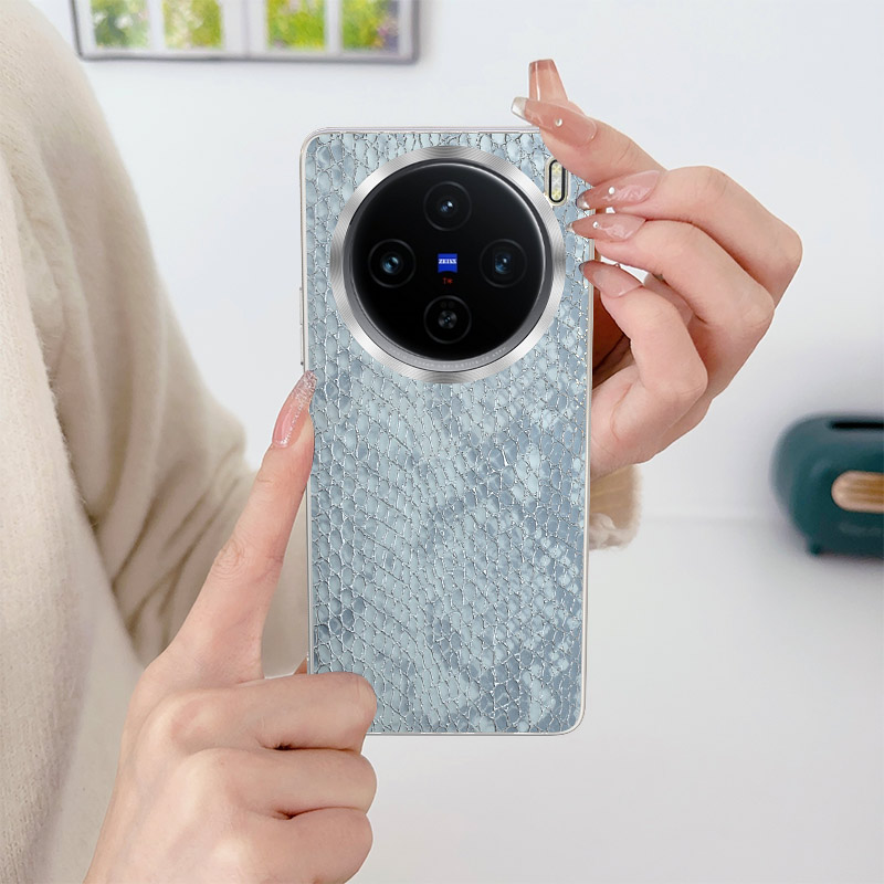 For VIVO X100 Ultra X100S Pro Case Plating Crocodile Snake Texture Hard ...