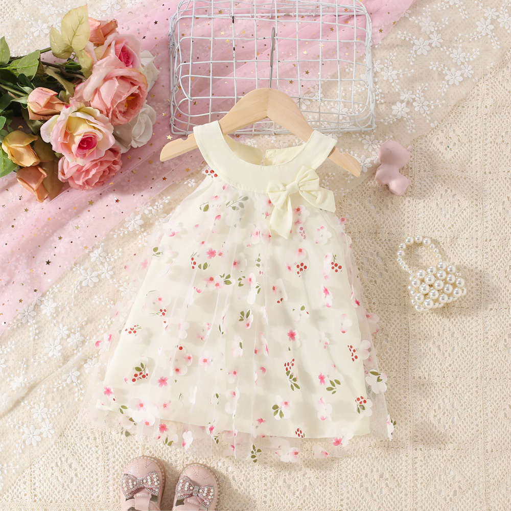 Summer New Princess Style Baby Girl Dress, Wedding Party Floral ...