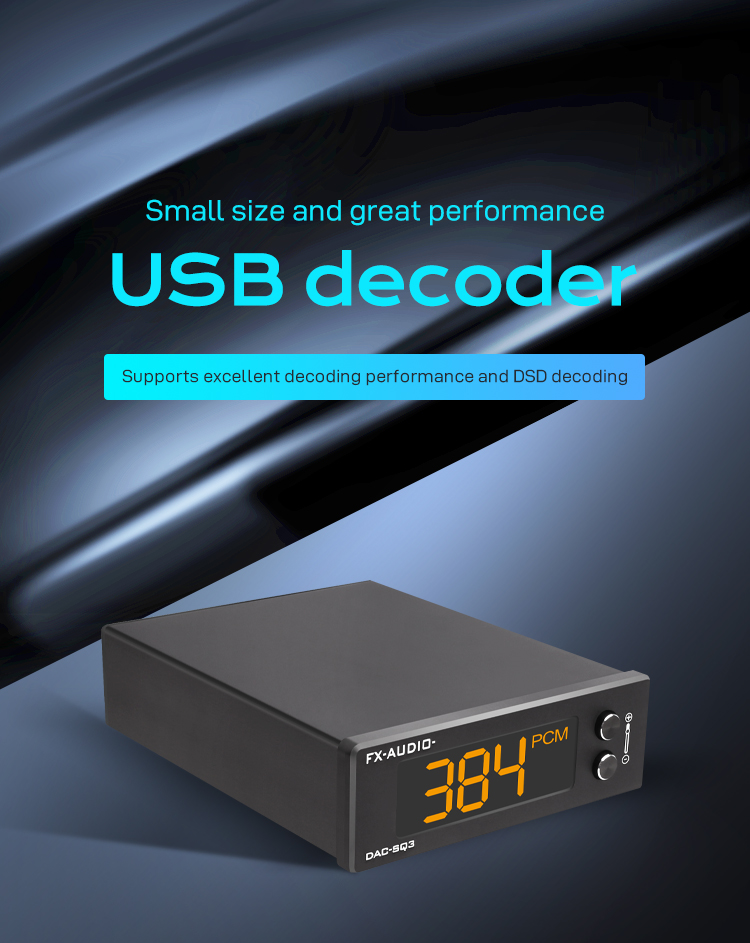 Fx-audio DAC-SQ3 HIFI Fever USB Decoder ES9038 Hard Solution DSD256 Computer External Sound Card ...