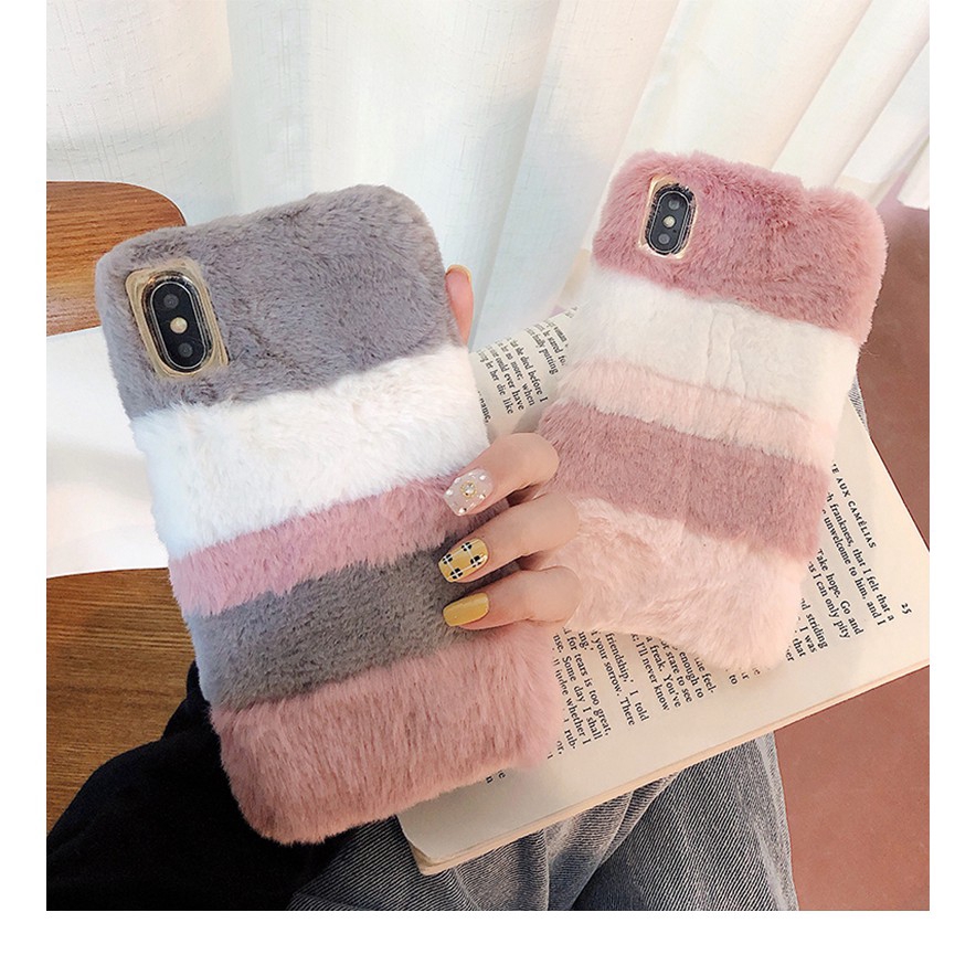 Fluffy Plush Case For Iphone 16 15 14 13 12 11 pro max 16plus 15plus X ...