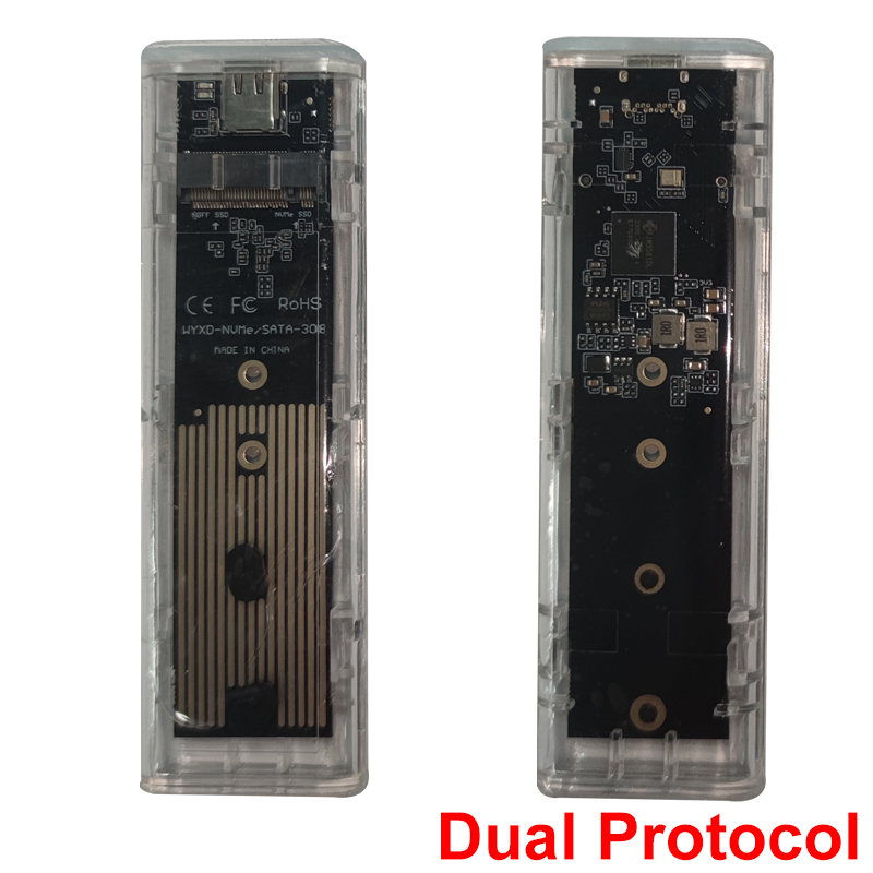 PUSKILL M.2 NVMe SSD Transparent Hard Drive Enclosure Tool Free NGFF ...