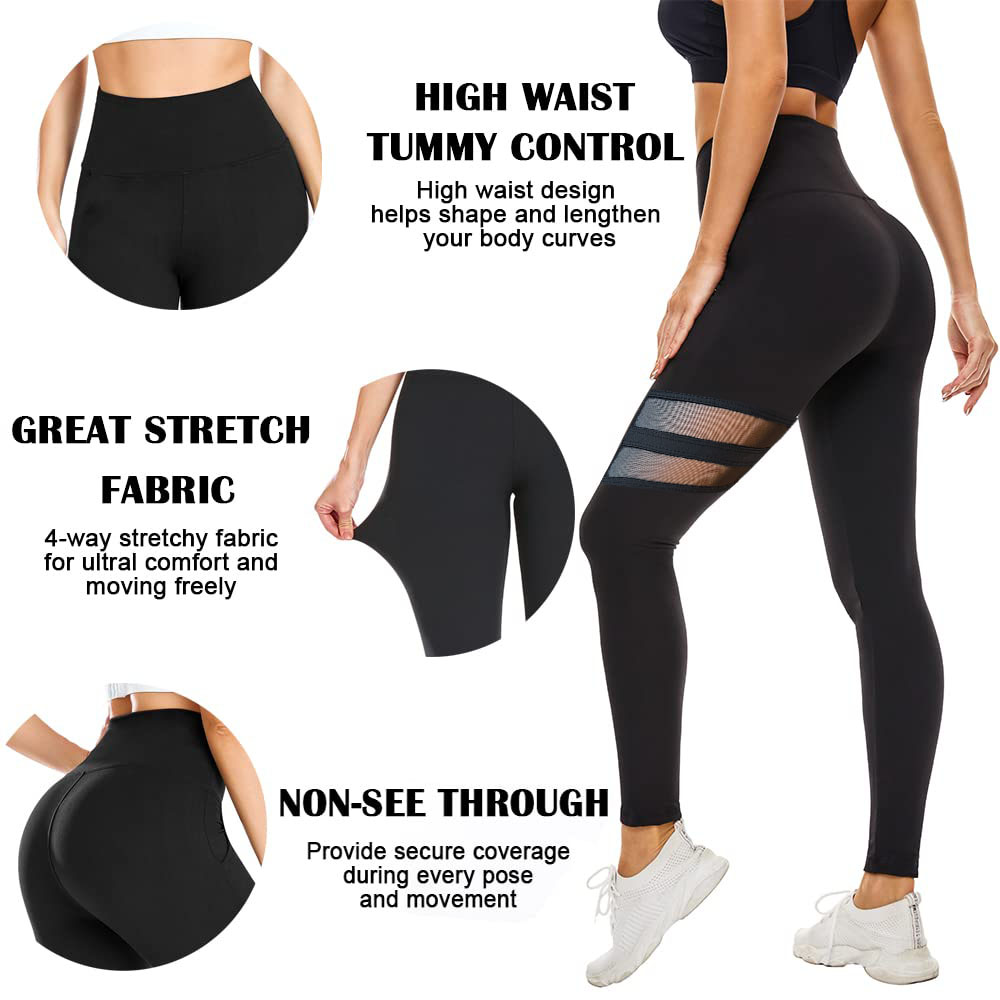 High Waist Yoga Pants Gym Leggings for Women High Waist Workout Pants ...