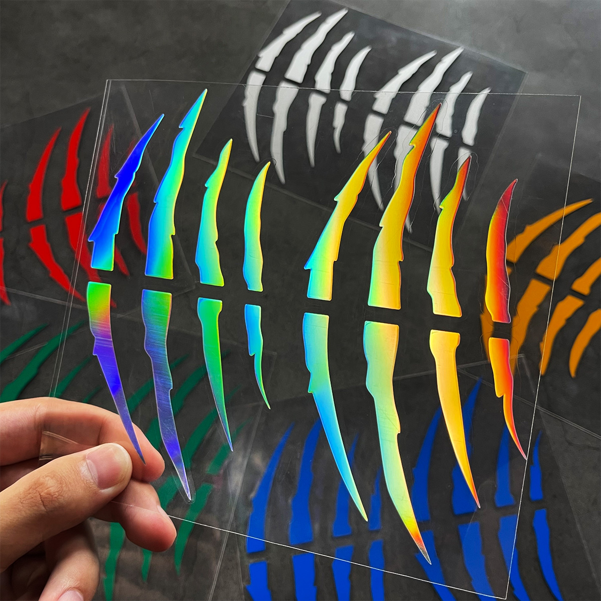 6 Color/Demon Claw Motorcycle Bike Helmet Decals Moto Rear Box Side ...