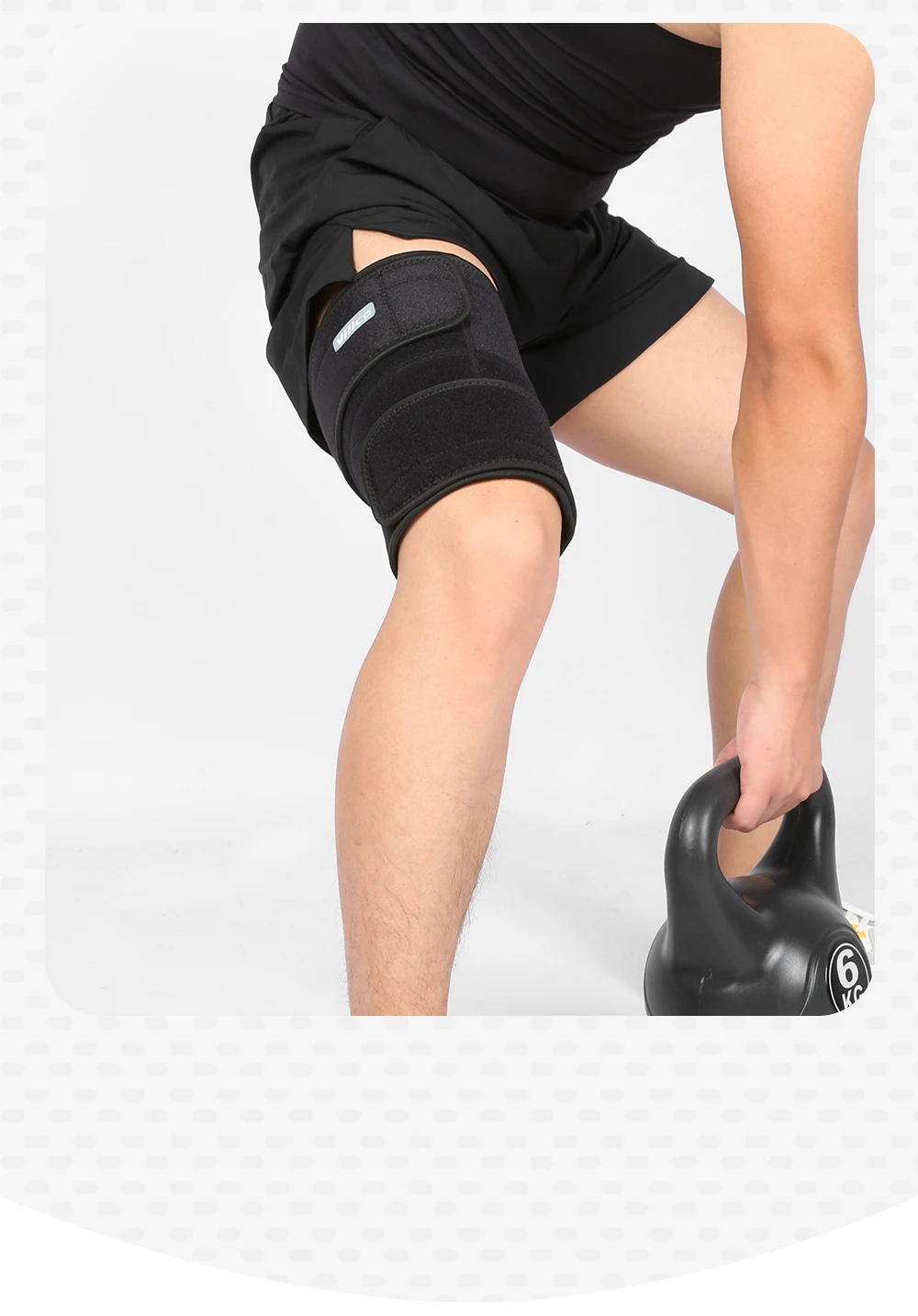 NEENCA Adjustable Compression Thigh Brace Knee Support Leg Sleeve Upper ...