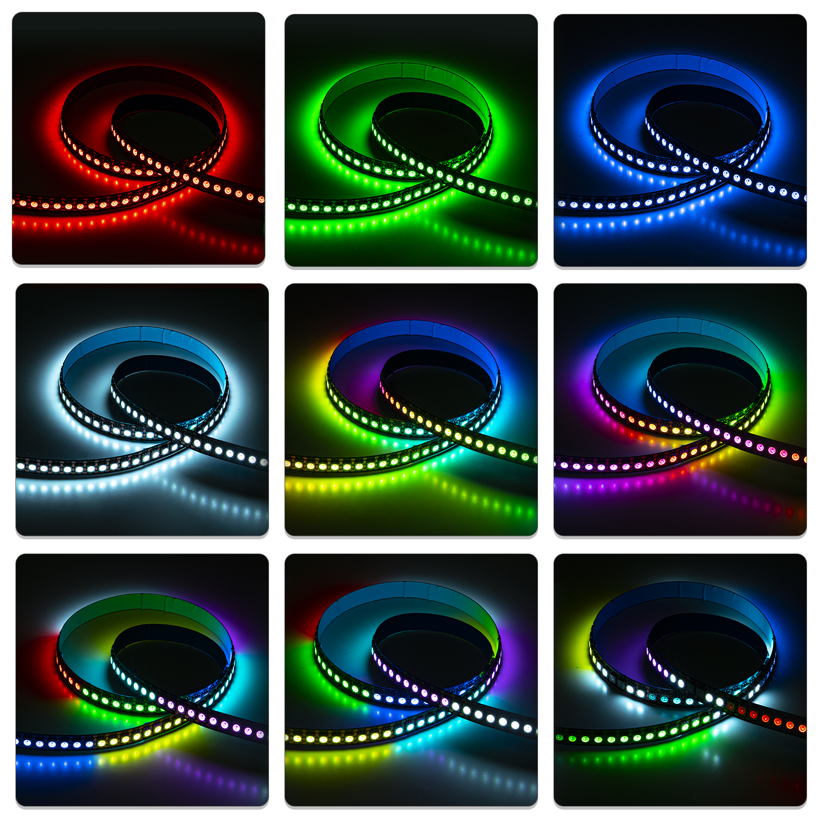 BTF-LIGHTING Dual-Signal 12V 144LEDs/m WS2815 RGB IC LED Pixels Strip Light Addressable ARGB LED ...
