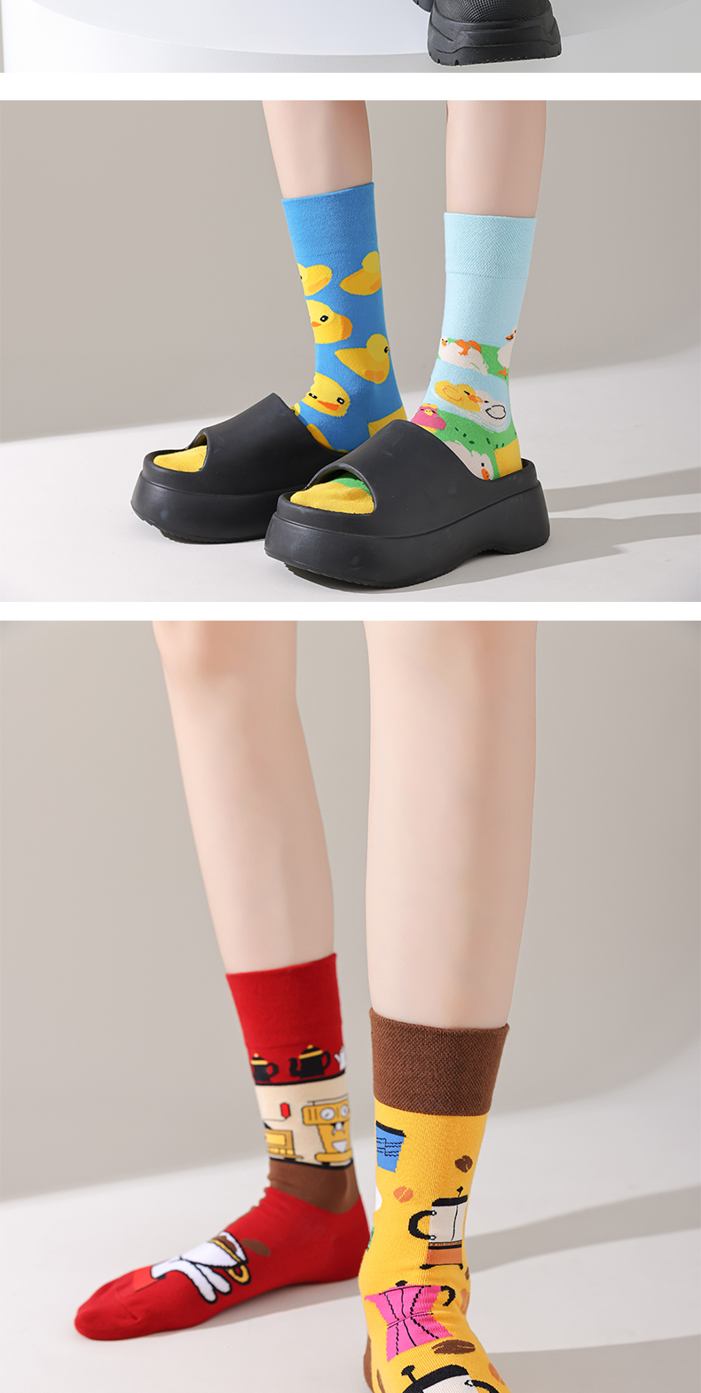 Stokin Long Socks Women Cute Socks Funny Mismathced | Shopee Malaysia