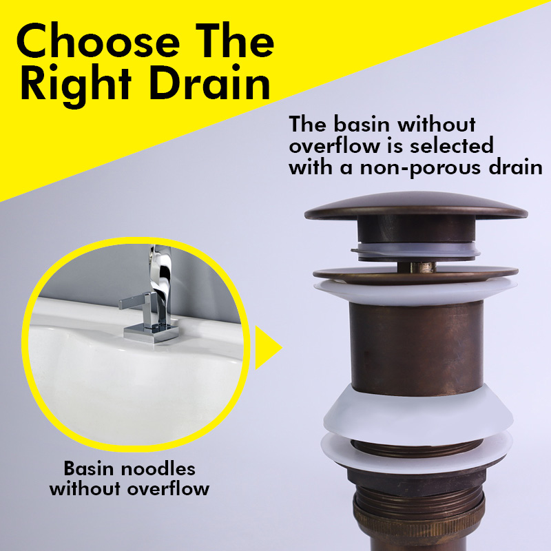 Long Pop Up Waste Drain Brass Body with Net Bracket Cage Wash Basin ...