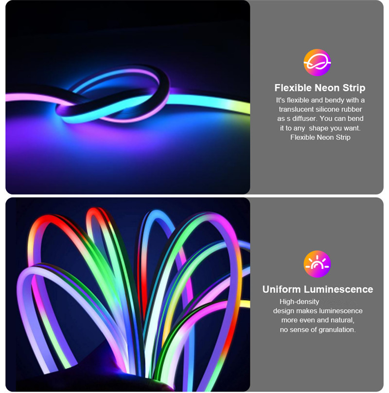 Christmas Lights Outdoor Waterproof RGBIC LED Neon Light with App ...