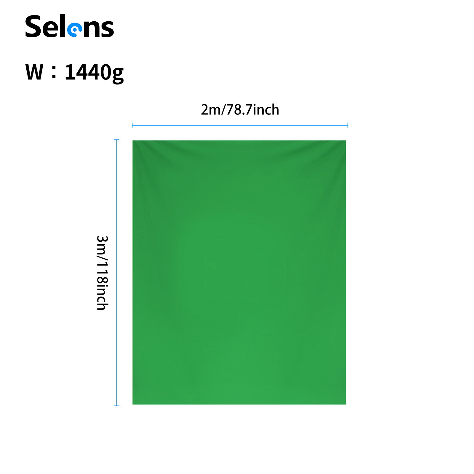 Selens 2M*3M Double Sided Thick Background Cloth Green Screen Backdrop ...