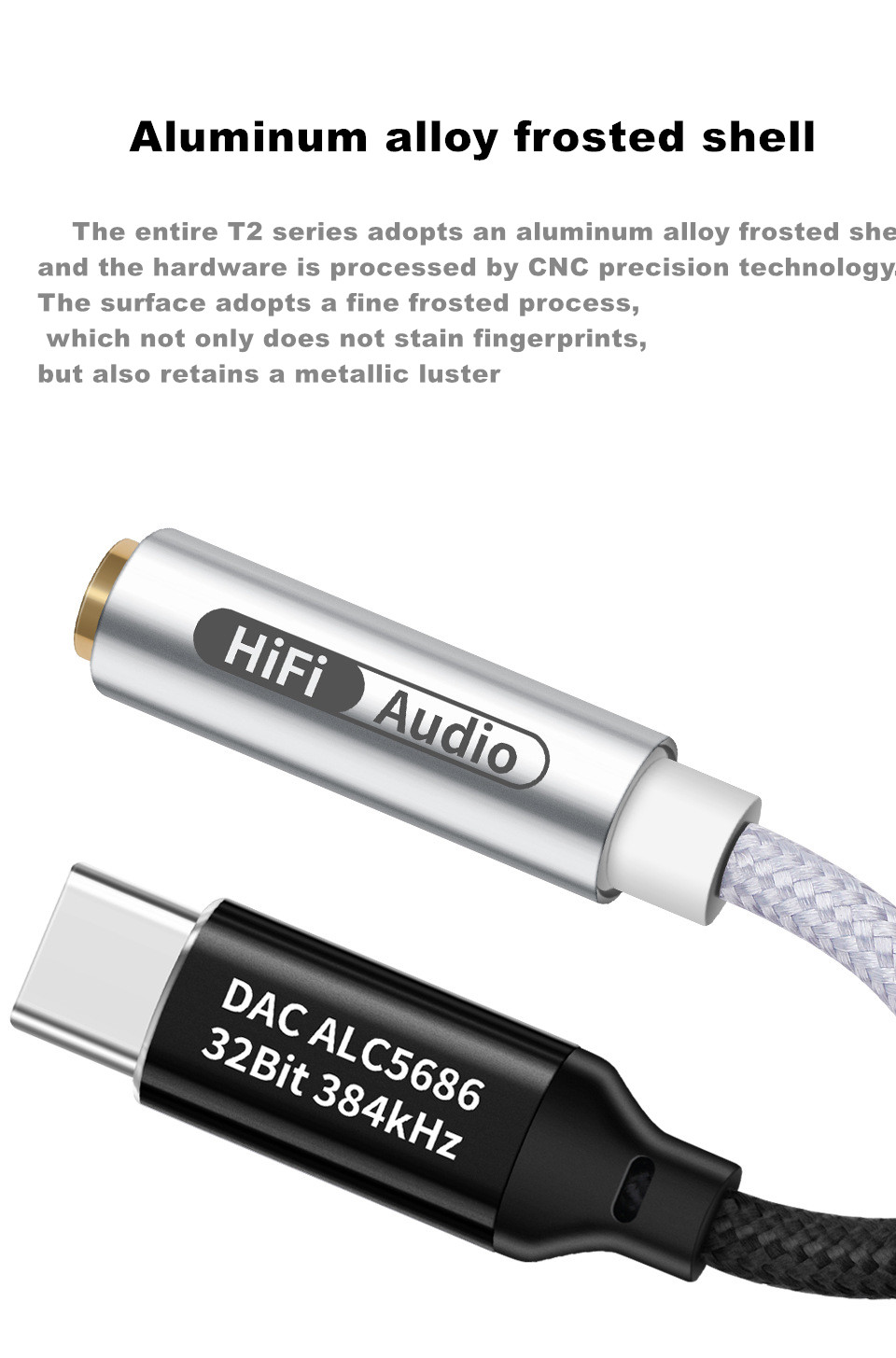 FRANSUN T2 Series Type C To 3.5mm Digital Audio Cable Amp Digital Decoding Adapter Decode Cable ...