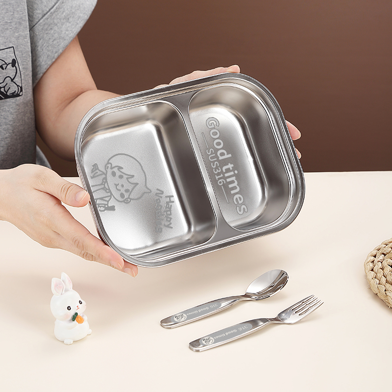 2/3 Gird Kid Dinner Palte 316 Stainless Steel Palte Compartments Tray ...