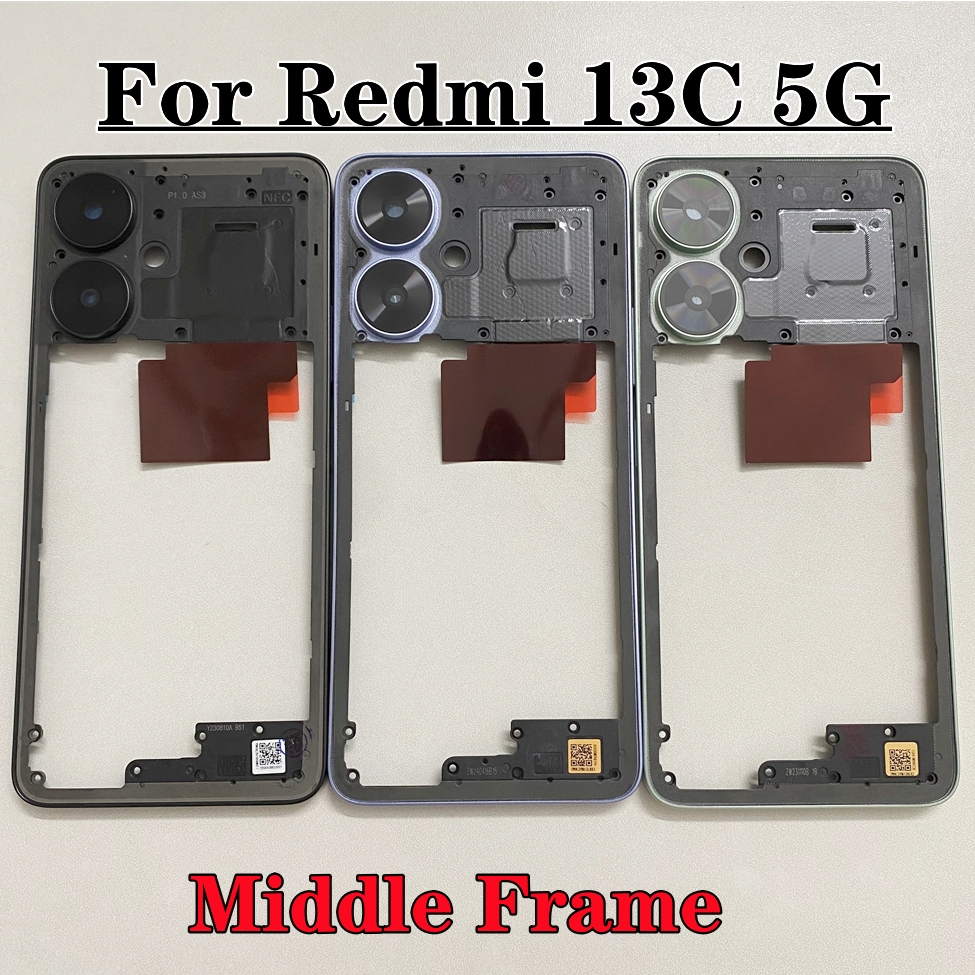 For Xiaomi Redmi 13C 5G Middle Frame Back Housing Case Mid Plate Front ...