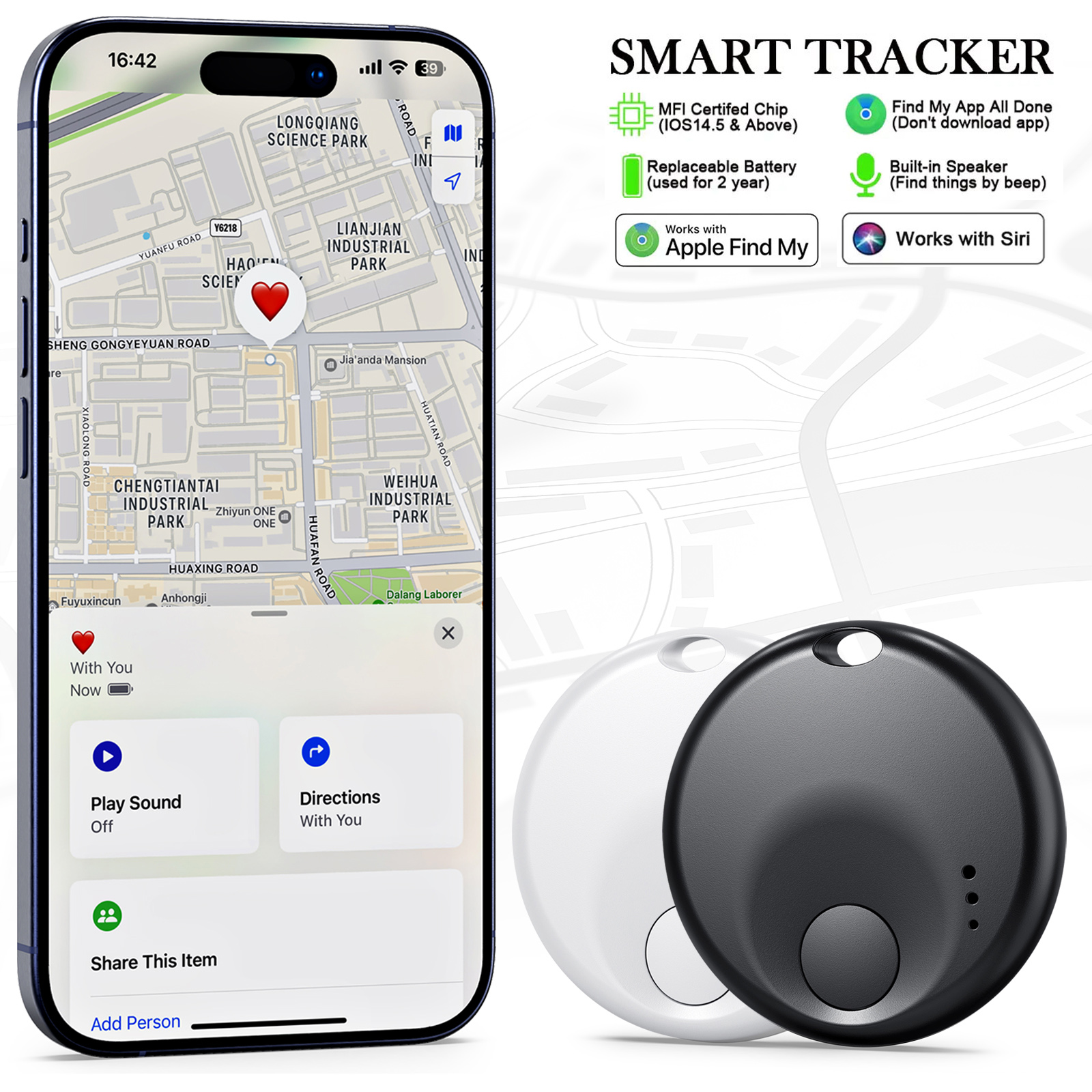 Smart GPS Tracker Mini TAB for IOS Apple Find my app ITag Anti-Loss ...