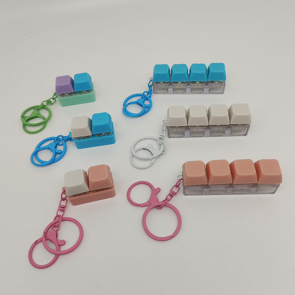 Fingertip Press Decompression Toy Colorful Keycap Keychain Key Ring Key ...