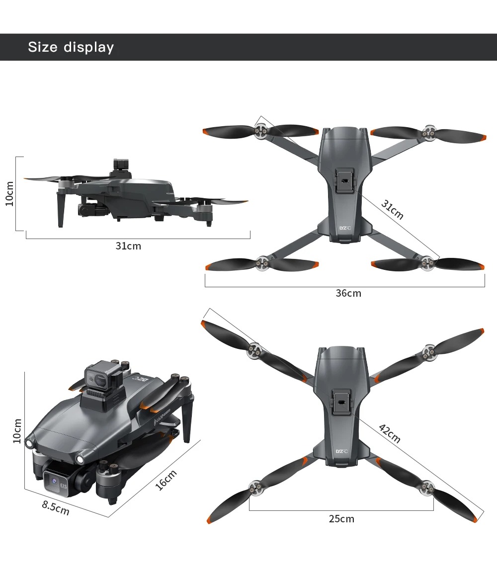 2025 Original L600 PRO MAX GPS Drone 8K HD Camera 3-Axis Gimbal PTZ ...