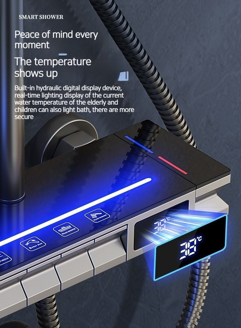 Shower Set Bathroom digital display shower set shower head shower ...