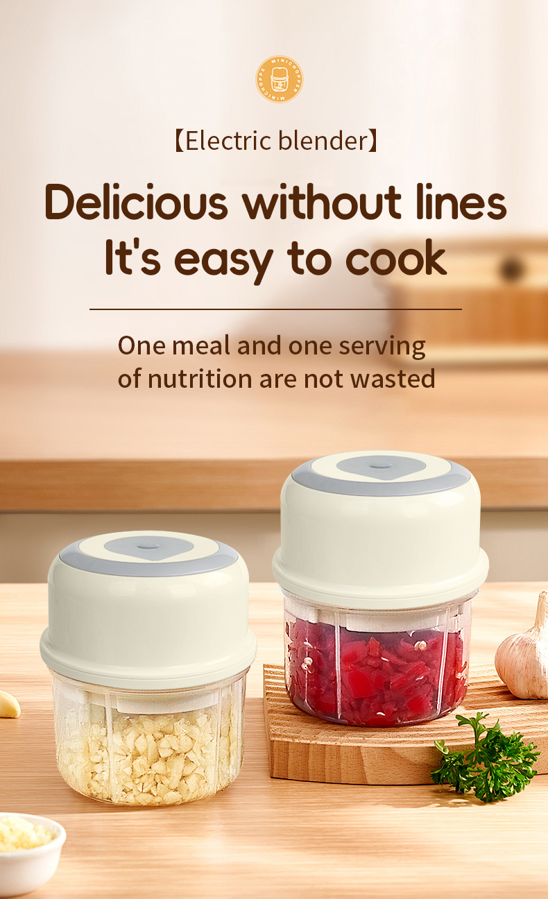 Mini Blender Garlic Chopper Electric Food Chopper Portable Blender Food ...