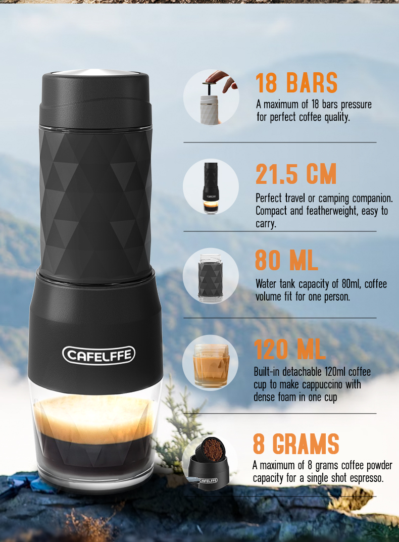 Cafelffe Portable Coffee Maker Espresso Machine Hand Press Capsule ...